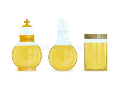Chrism Oil Set For The Sacrament Of Baptism Religious Items Stock Vector Illustration Of