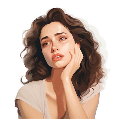Premium Vector Awomanputtingherhandonhercheekvector