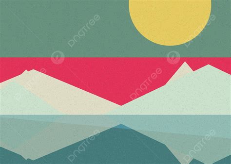 Geometric Landscape Silhouette Generative Art Poster Illustration