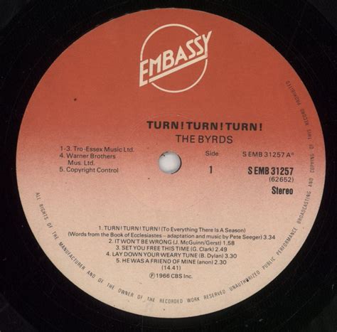 The Byrds Turn Turn Turn Uk Vinyl Lp —