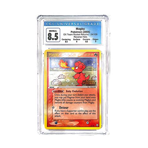 Pokemon Magby Team Rocket Returns Reverse Holo 24109 Cgc 85 Gold