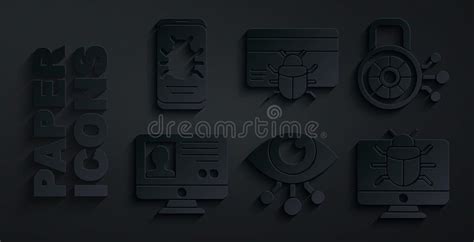 Set Eye Scan Cyber Security Create Account Screen System Bug On Monitor In Credit Card And