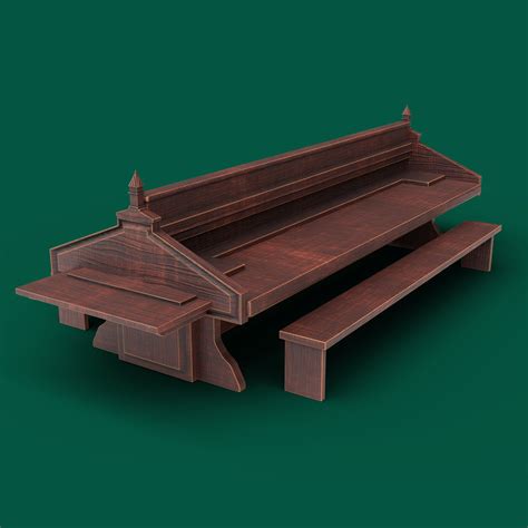Library Desk Desks Models Blenderkit