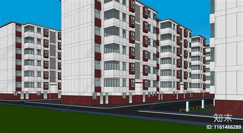 现代小区建筑外立面改造su模型下载【id 1161466289】 知末su模型网