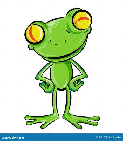 Frog Cartoon Character Isolated On White Stock Vector Illustration