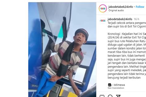 Viral Sopir Bus MGI Cekcok Dengan Pengemudi Mobil Di Tol Bocimi