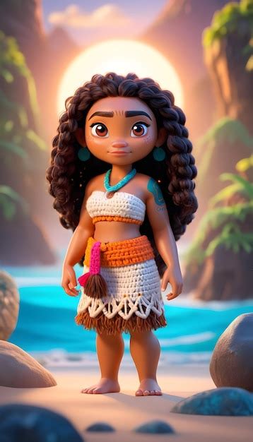 Moana Doll Crochet Premium Ai Generated Image