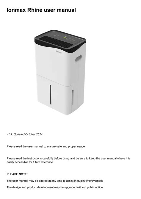 Andatech Ionmax Rhine Ion650 Compressor Dehumidifier User Manual [pdf] Page 8 9 Created