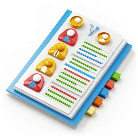 Colorful 3d Progress Report Book Business Performance Metrics Stock Illustration Illustration