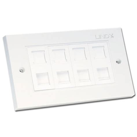 CAT E Double Wall Plate With X RJ Shuttered Socket Unshielded Networking From Lindy UK