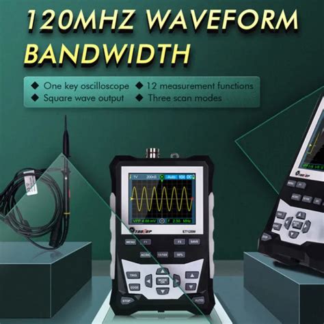 Et120m Handheld Oscilloscope 120mhz Bandwidth W Square Wave Output