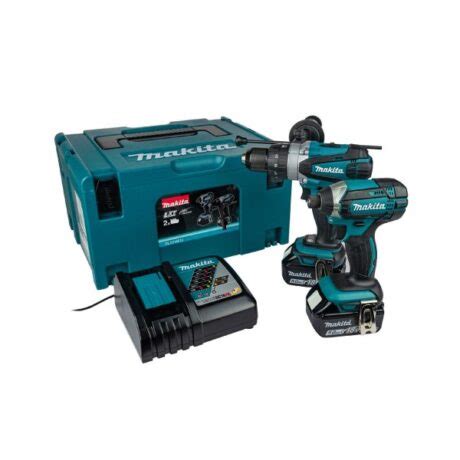 Makita DLX2145TJ Twin Pack 18V 2 X 5 0Ah Combi Drill Tilers Tools