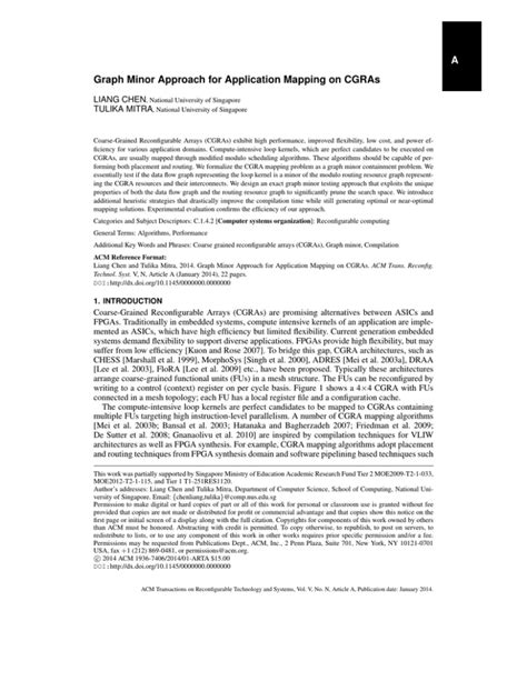 A Graph Minor Approach For Application Mapping On Cgras