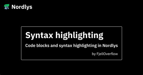 syntax highlighting nordlys
