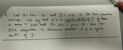Let X X1x2 Xn And Y Y1y2 Yn Be Two Character