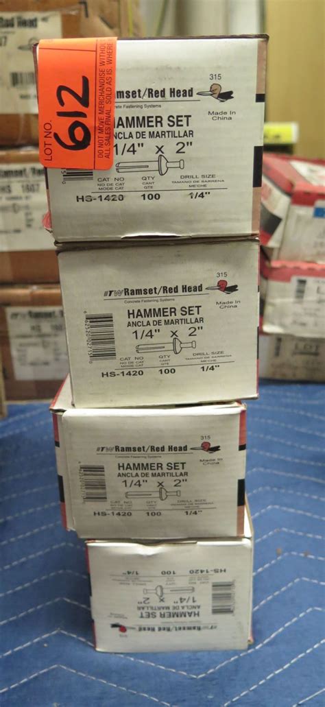 Qty 4 Boxes Trubolt Itw Ramset Red Head Hammer Sets Misc Sizes Oahu Auctions