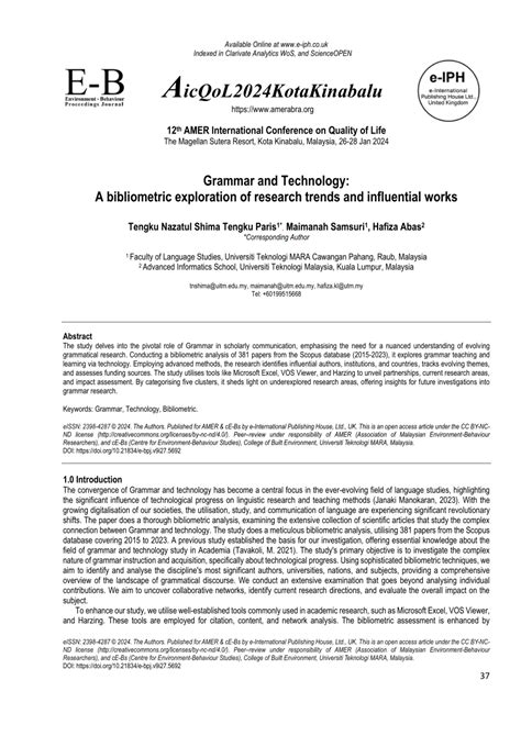 Pdf Grammar And Technology A Bibliometric Exploration Of Research
