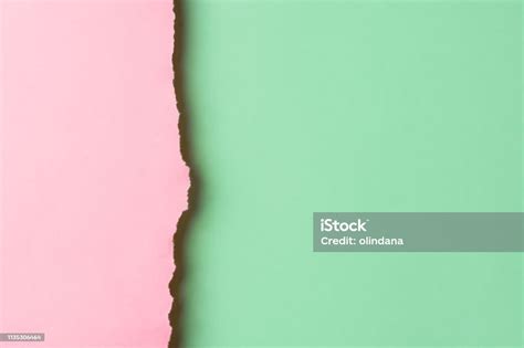 유행 이중톤 분홍색 차트 질감 찢어진 된 가장자리와 녹색 종이 배경 재사용 사이드 보더 전단지 템플릿포스터 배너 초대 카드