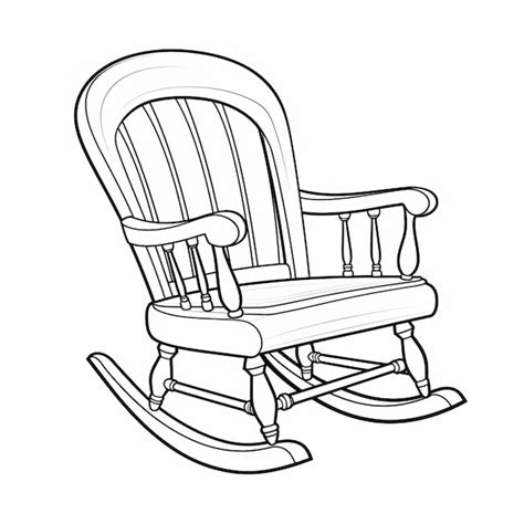 Premium Photo Printable Rocking Chair Coloring Pages In The Style Of