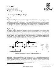 Lab Pdf Elec Microelectronics Design And Technology Lab Sequential Logic Design