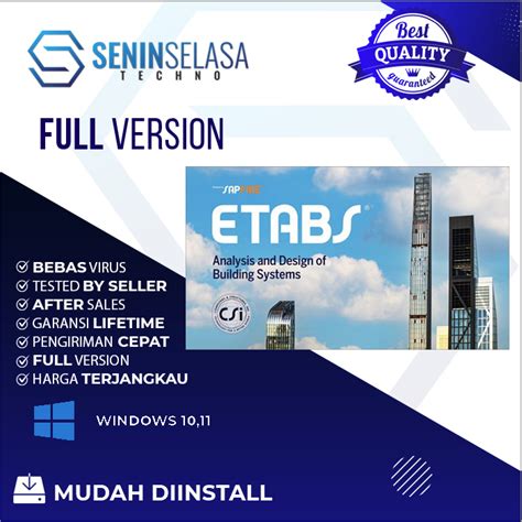 Jual Software Analisis Struktural Csi Etabs Ultimate 22 [win] Shopee