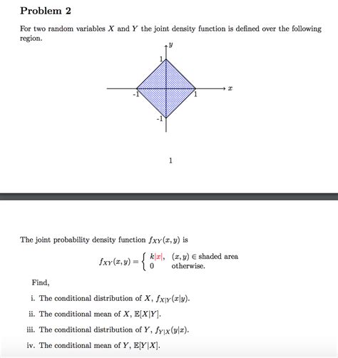 solved problem 2 for two random variables x and y the joint