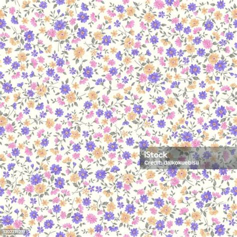 Seamless Dan Gaya Kebebasan Pola Bunga Lucu Ilustrasi Stok Unduh