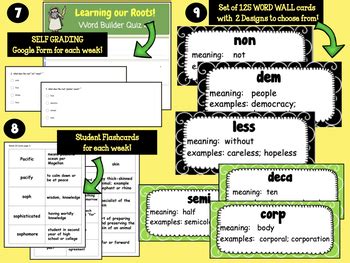 Science Of Reading Greek And Latin Root Word Yearlong Bundle By JB Creations
