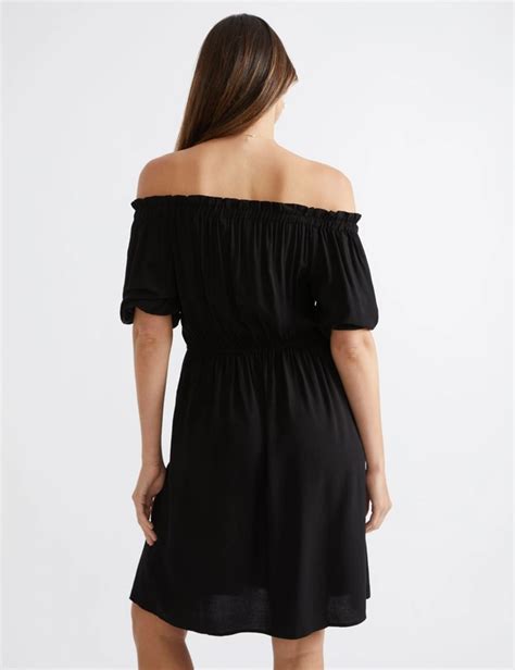 Katies Elbow Sleeve Off Shoulder Shift Dress Rockmans
