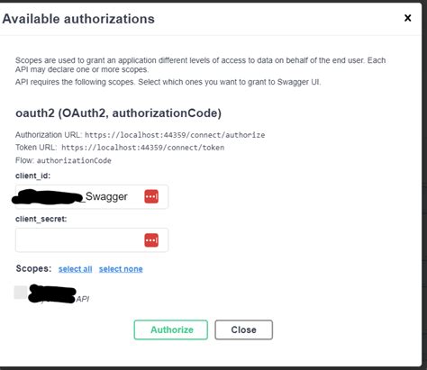 Swagger Authorization Error 6312 Support Abpio