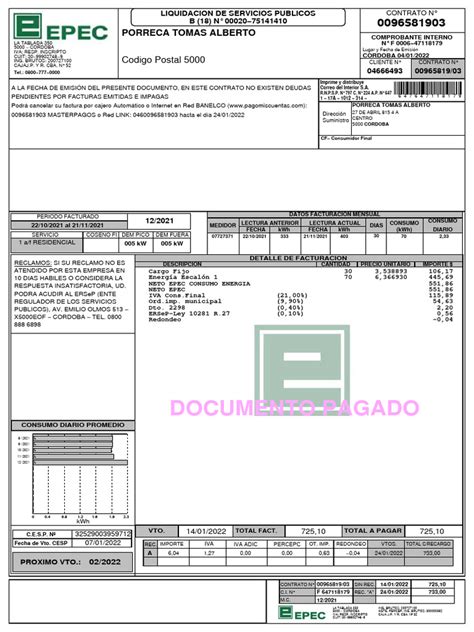 Factura Epec Pdf Industrias De Servicio