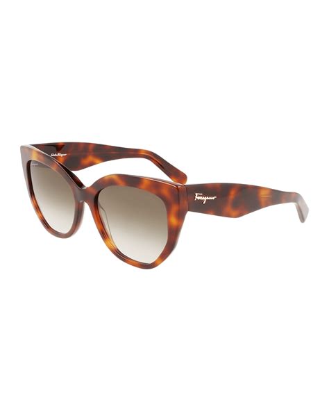 Ferragamo Gancini Injection Plastic Cat Eye Sunglasses Neiman Marcus