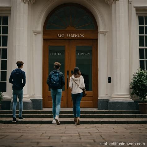 Students At Doors With Diffusion Model Inscription Stable Diffusion