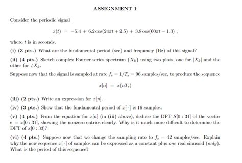 Solved ASSIGNMENT 1 Consider The Periodic Signal Chegg