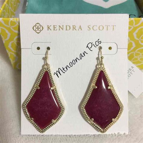 Kendra Scott Alex Maroon Jade Earrings On Mercari Gold Red Earrings