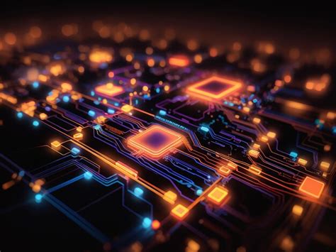 Premium Ai Image Vibrant Neon Circuit Abstract Illustration 6