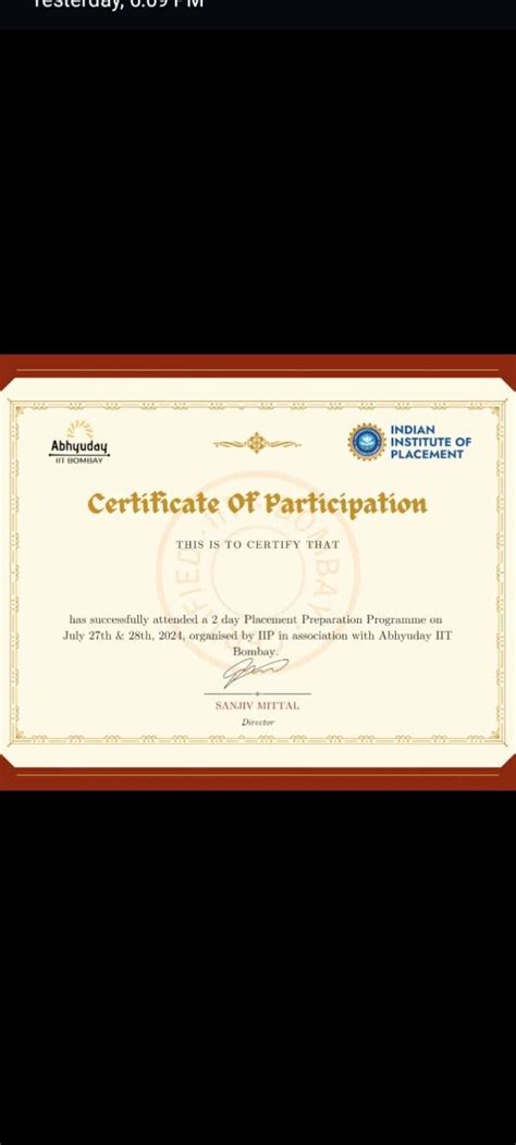 chaitan talawar on linkedin first certificate of participation