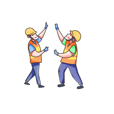 Smart Construction Worker Cartoon Stock Illustration