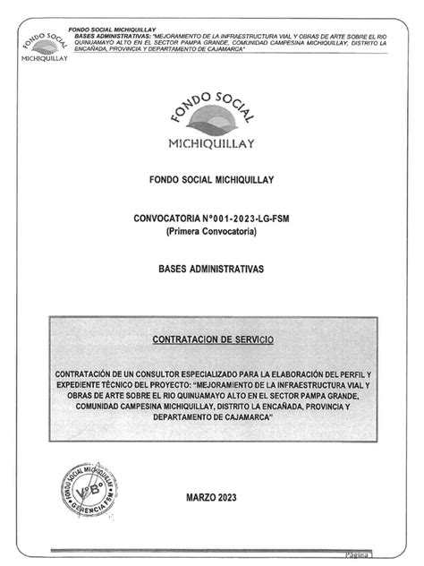 Convocatoria 001 2023 Lg Fsm Pdf