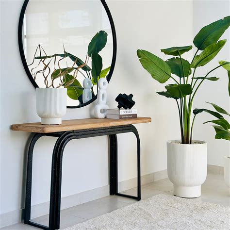 Curved Frame Wooden Top Console Table Decora Home