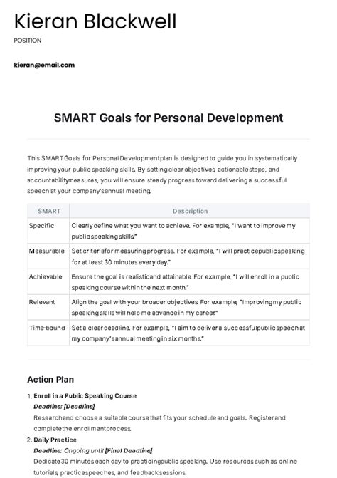 Free Army Smart Goals Worksheet Template To Edit Online