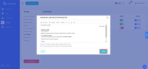 How To Configure A Job Application Rejection Email In Easy Jobs