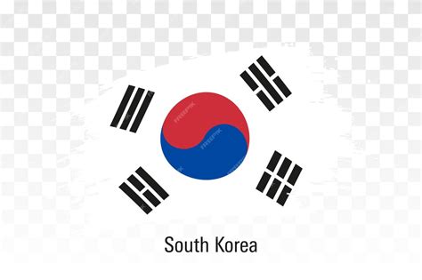 Premium Vector South Korea Flag Grunge Brush Stroke Flag Of South