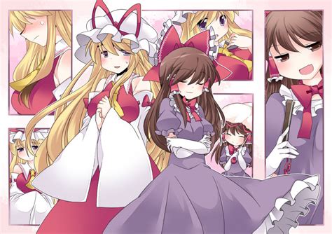 Hakurei Reimu And Yakumo Yukari Touhou Drawn By Hammersunsetbeach