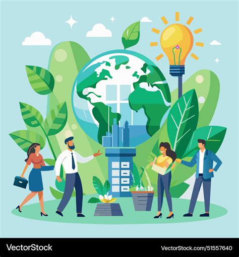 Sustainability Esg Eco Environment Friendly Vector Image