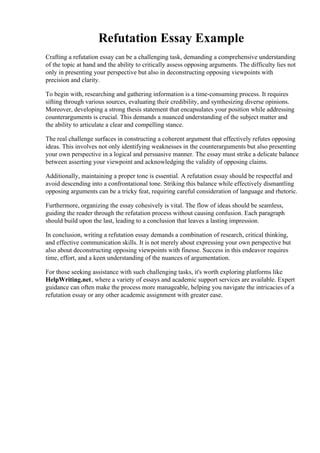 Refutation Essay Example Pdf