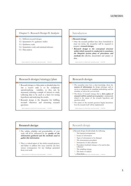 Chapter 5 Research Design Ii Analysispdf