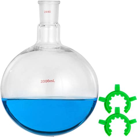 Vevor Round Bottom Flask Receiving Flask 2000 Ml Reaction Flask With Single Neck Vevor Eu