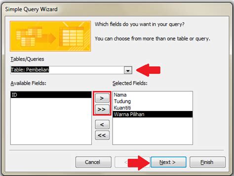 Cara Mencipta Query Dalam Satu Jadual Dengan Menggunakan Query Wizard