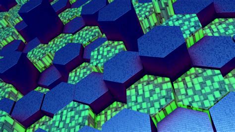 Animated Blue And Green 3d Moving Hexagonal Shaped Pattern Background